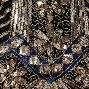 Vintage | Dresses | Vintage Art Deco 9s Does 20s Sequin Beaded Dress ...